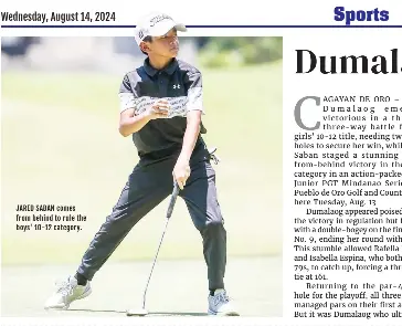 Dumalaog, Saban triumph - PressReader