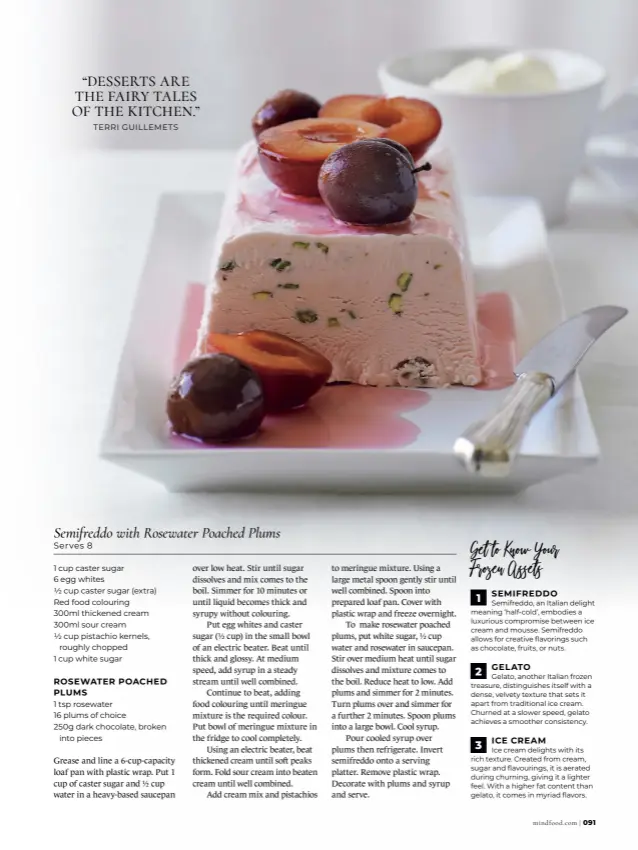Semifreddo with Rosewater Poached Plums - PressReader