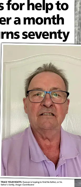 Man appeals for help to find his father a month before he turns seventy ...