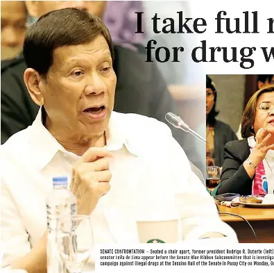 I take full responsibi­lity for drug war — Duterte - PressReader