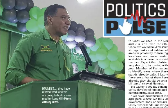 New road for dangerous Long Hill in St James — Holness - PressReader