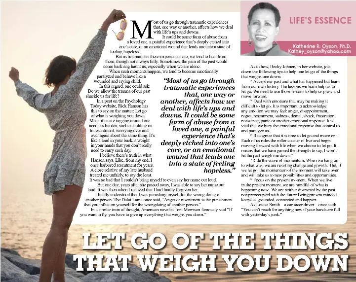 LET GO OF THE THINGS THAT WEIGH YOU DOWN - PressReader
