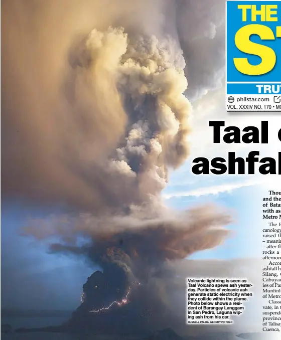 Taal explodes; ashfall hits MM - PressReader