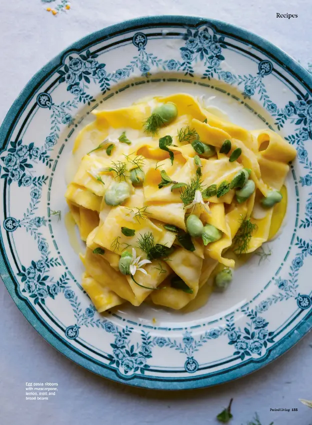 EGG PASTA RIBBONS WITH MASCARPONE, LEMON, MINT AND BROAD BEANS ...