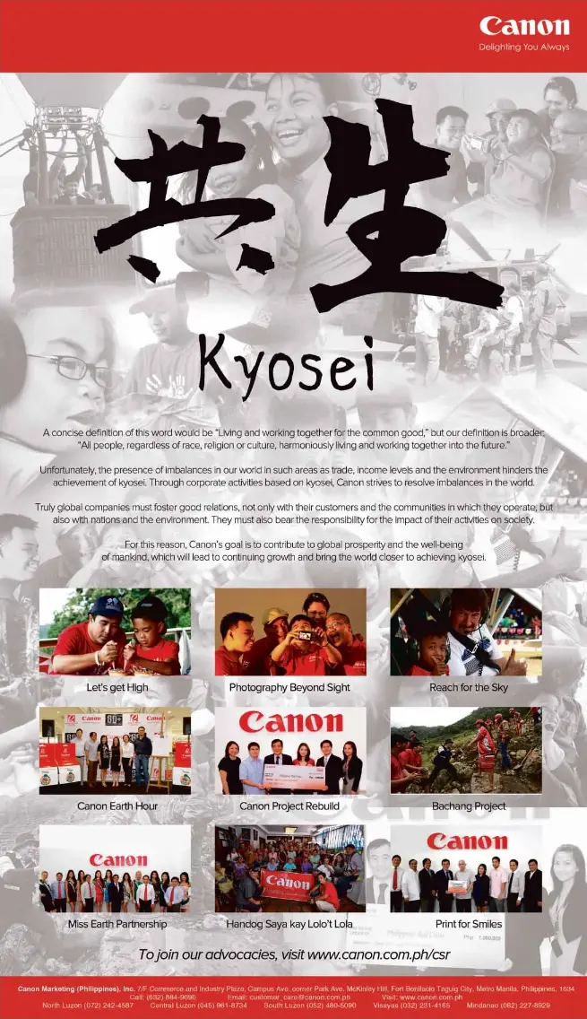 CANON'S KYOSEI PHILOSOPHY: - PressReader