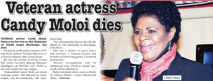 Veteran actress Candy Moloi dies - PressReader