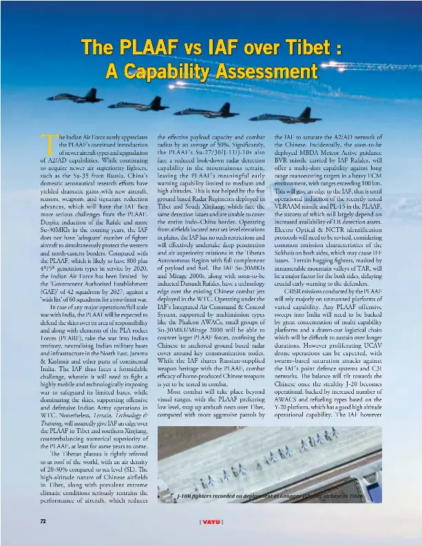 The PLAAF vs IAF over Tibet : A Capability Assessment - PressReader