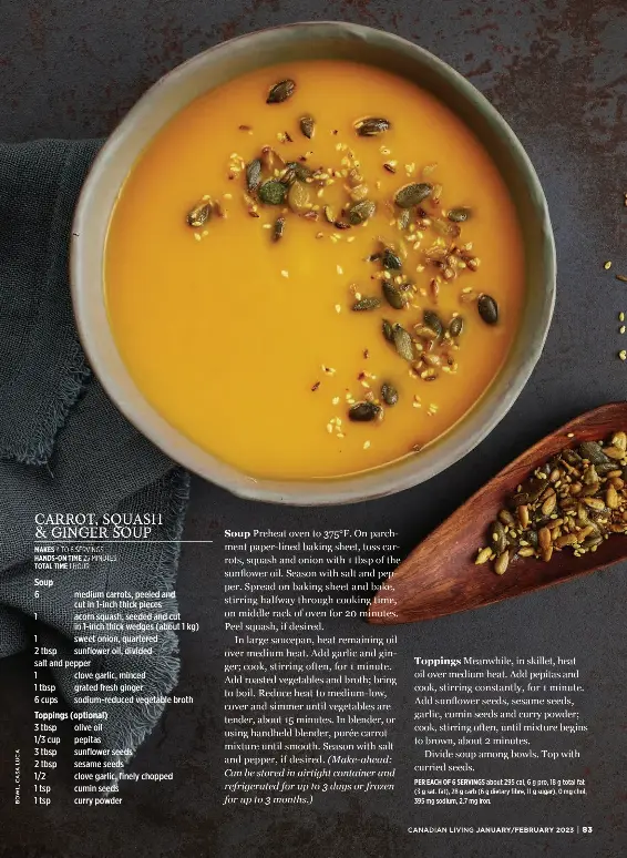 CARROT, SQUASH & GINGER SOUP - PressReader