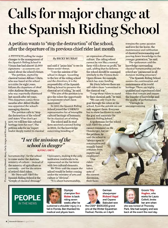 Calls for change as Spanish Riding School management criticised - PressReader