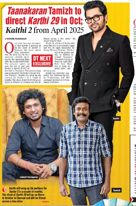 Taanakaran Tamizh to direct Karthi 29 in Oct; - PressReader