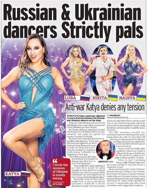 Russian & Ukrainian dancers Strictly pals - PressReader