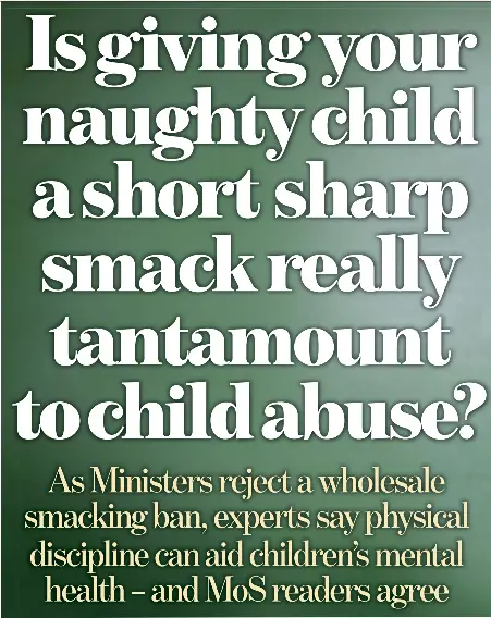 Is giving your naughty child a short sharp smack really tantamount to child abuse? - PressReader