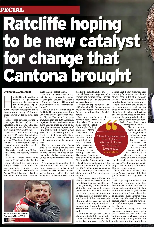 Ratcliffe hoping to be new catalyst for change that Cantona brought - PressReader