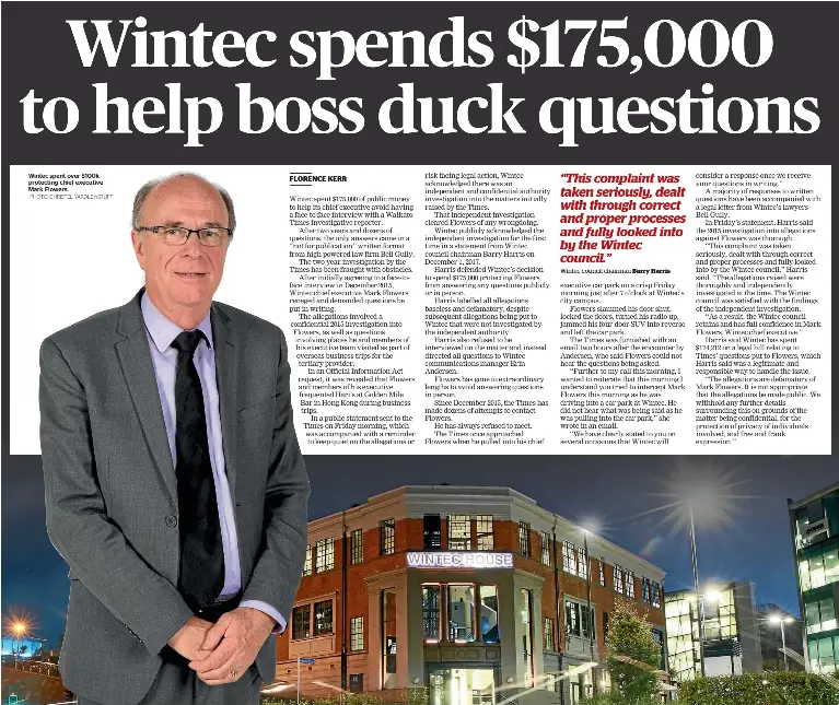 Wintec spends $175,000 to help boss duck questions - PressReader