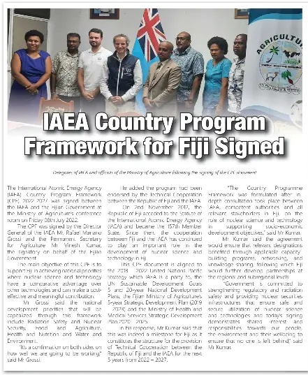 IAEA Country Program Framework for Fiji Signed - PressReader