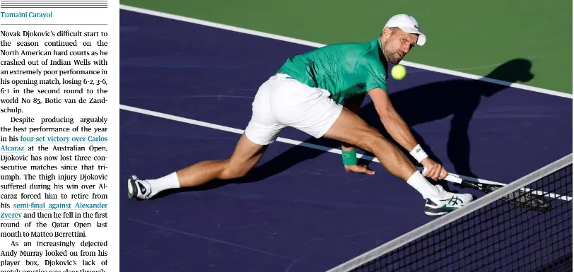 Lucky loser Van de Zandschulp stuns struggling Djokovic at Indian Wells - PressReader
