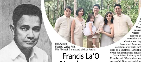 Francis La’O Manglapus on his father Raul - PressReader