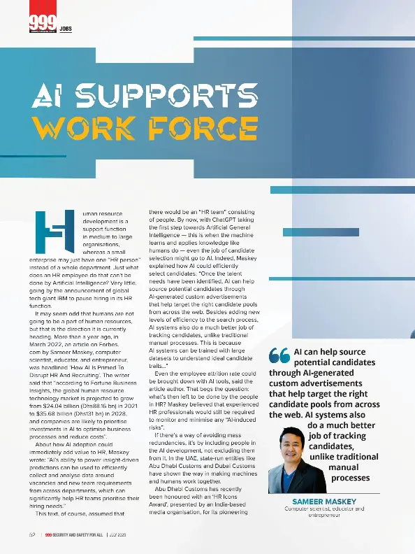 AI SUPPORTS WORK FORCE - PressReader