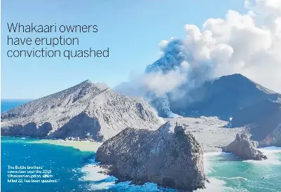 Whakaari owners have eruption conviction quashed - PressReader
