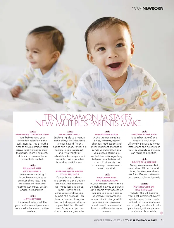TEN COMMON MISTAKES NEW MULTIPLES PARENTS MAKE - PressReader