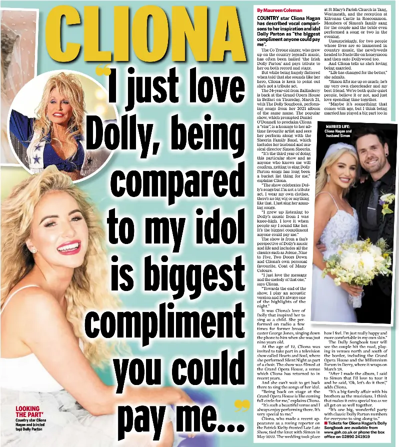 CLIONA I just love Dolly, being compared to my idol is biggest ...