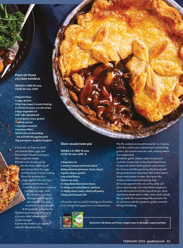 Paxo air fryer chicken tenders Bisto mushroom pie - PressReader