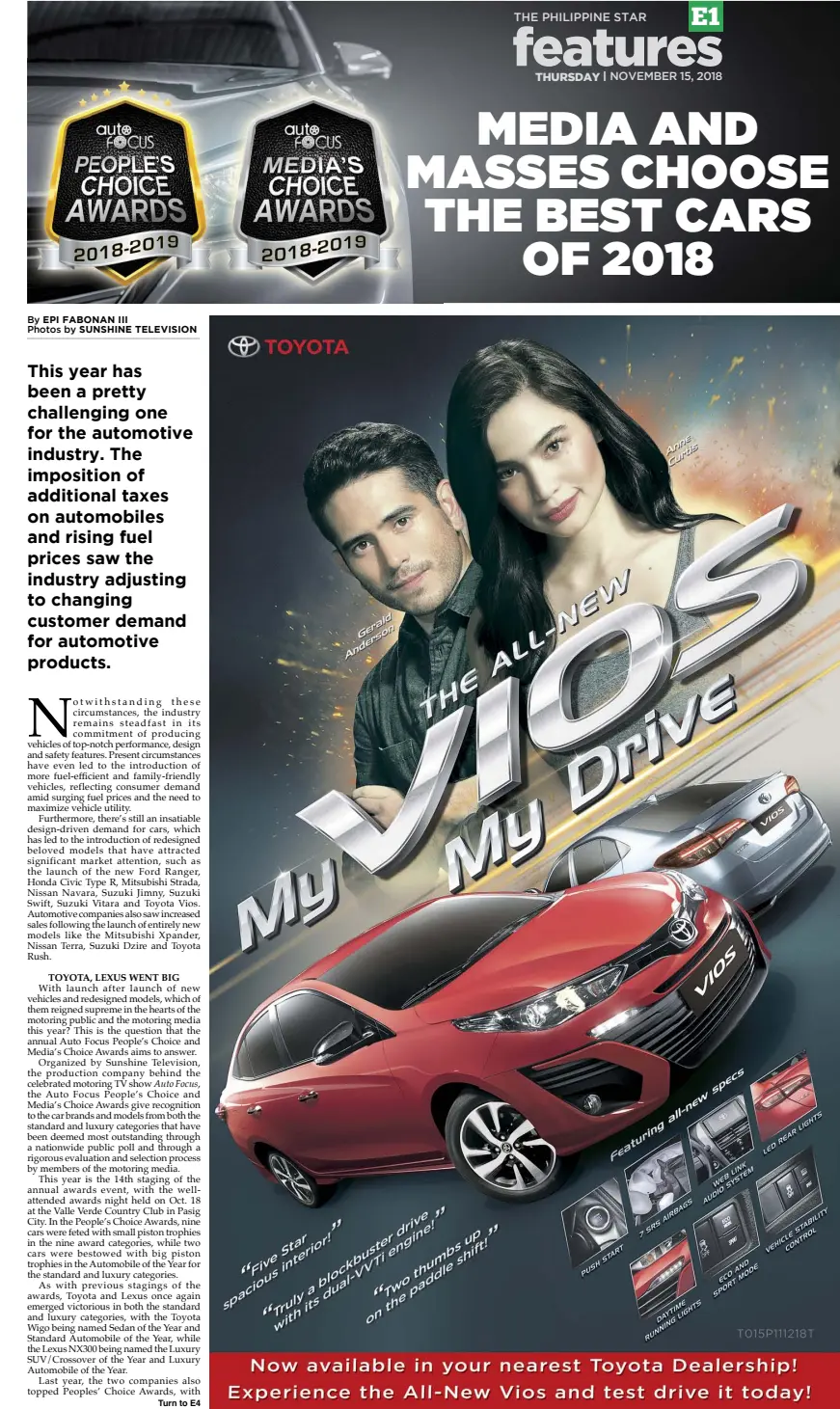 MEDIA AND MASSES CHOOSE THE BEST CARS OF 2018 - PressReader
