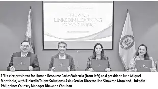 FEU & Linkedin partnershi­p to strengthen online learning - PressReader