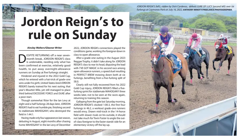 Jordon Reign’s to rule on Sunday - PressReader