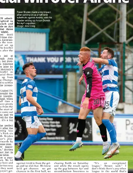 Ayr bounce back with crucial win over Airdrie - PressReader