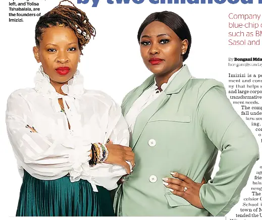 Imizizi took root as a shared dream by two childhood friends - PressReader