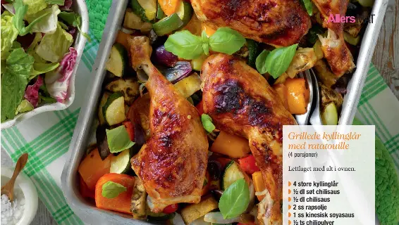 Grillede kyllinglår med ratatouill­e - PressReader