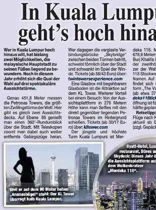 In KualaLumpu­r geht’shoch hinaus - PressReader