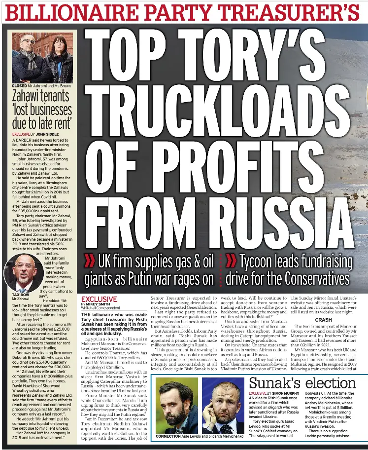 TOP TORY’S TRUCKLOADS OF PROFITS FROM RUSSIA - PressReader