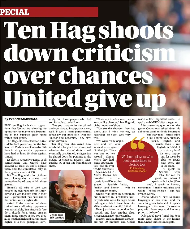 Ten Hag shoots down criticism over chances United give up - PressReader