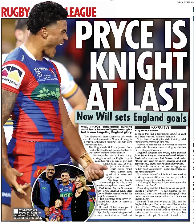 PRYCE IS KNIGHT AT LAST - PressReader