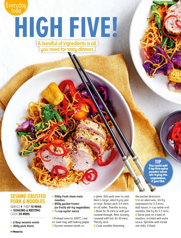SESAME-CRUSTED PORK & NOODLES - PressReader