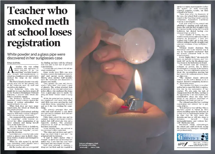 Teacher who smoked meth at school loses registrati­on - PressReader