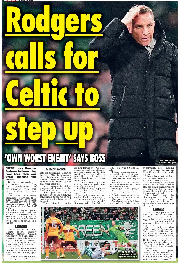 Rodgers calls for Celtic to step up - PressReader
