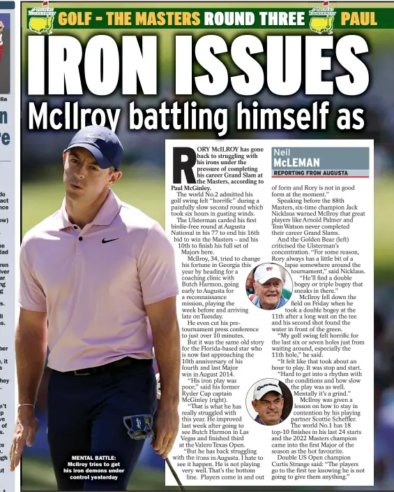IRON ISSUES Mcilroy battling himself as - PressReader