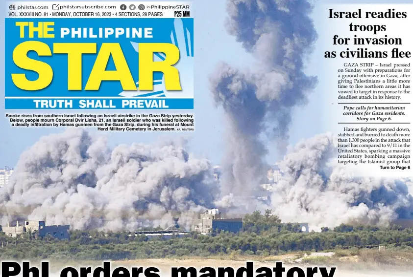 Israel readies troops for invasion as civilians flee - PressReader