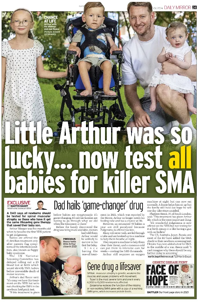 Little Arthur was so lucky... now test all babies for killer SMA ...
