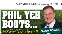 PHIL YER BOOTS... Home Nations tie will be full of blood & thunder - PressReader