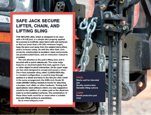 SAFE JACK SECURE LIFTER, CHAIN, AND LIFTING SLING - PressReader