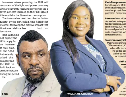 ‘UNCONSCION­ABLE’ Small Business Associatio­n head slams 7% rate increase to JPS - PressReader