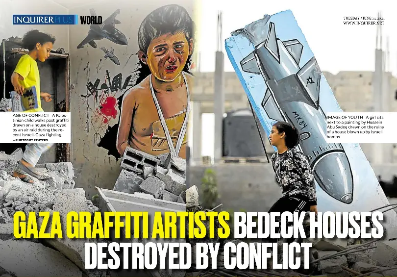 GAZA GRAFFITI ARTISTS BEDECK HOUSES DESTROYED BY CONFLICT - PressReader