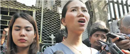 Wives of Reuters journalist­s devastated by verdict MYANMAR - PressReader
