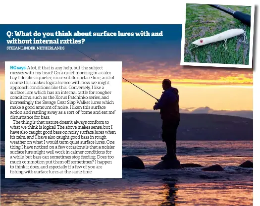 Q: What do you think about surface lures with and without internal rattles? - PressReader