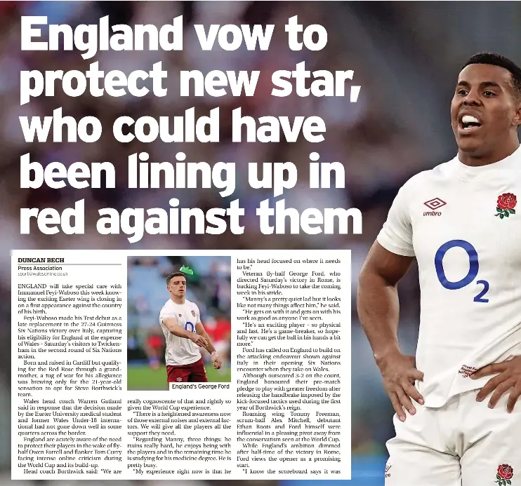 England vow to protect new star, who could have been lining up in red against them - PressReader