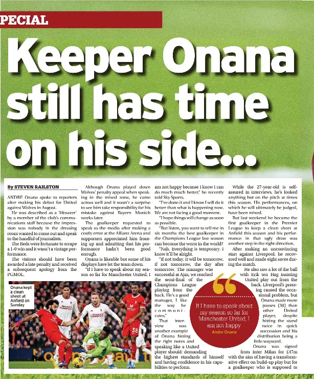 Keeper Onana still has time on his side... - PressReader